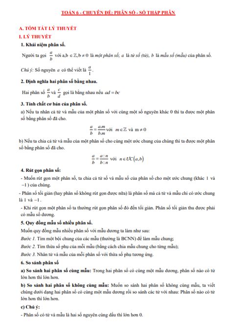 Sự Khác Biệt Giữa Phân Số Và Số Thập Phân Lớp 6 Và áp Dụng Trong Tính Toán