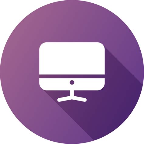 Computer Icon In Flat Design Style Desktop Monitor Signs Illustration