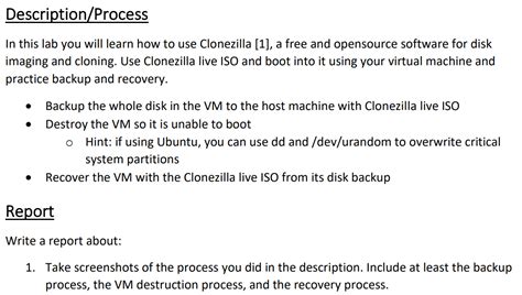 in this lab you will learn how to use clonezilla [1]
