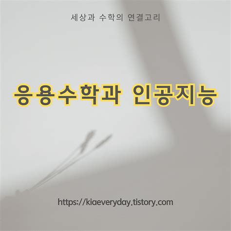응용수학의 인공지능의 적용 기록하는 나의 하루하루