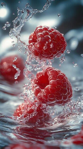 Raspberry Splash Premium Ai Generated Image