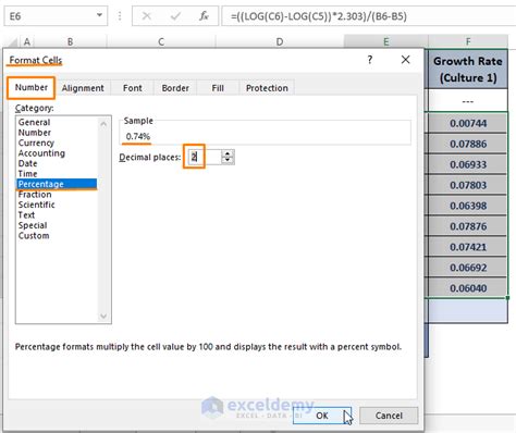 How To Calculate Bacterial Growth Rate In Excel 2 Easy Methods