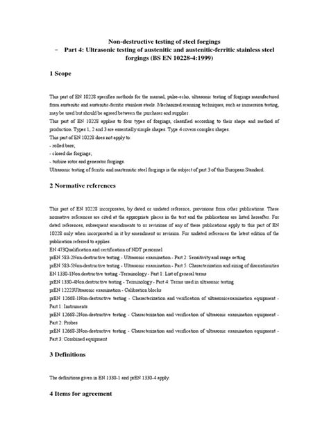 Pdf Ultrasonic Testing Of Austenitic And Austenitic Ferritic Stainless Steel Forgings Pdf