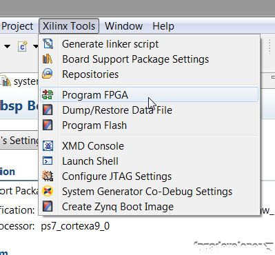 Create An Application Using The Xilinx SDK FPGA Developer