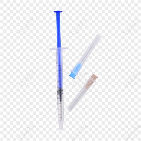파란색 얇은 바늘 튜브와 두 바늘 주사기 의료 용품 Png 일러스트 무료 다운로드 Lovepik