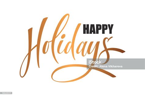 해피 홀리데이 핸드 레터링 서예 벡터 휴일 그림 요소입니다 배너 포스터 축하에 대한 인쇄 요소 즐거운 연말연시 되세요 문구에 대한 스톡 벡터 아트 및 기타 이미지 Istock