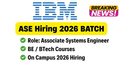 Ibm Hiring 2026 Associate System Engineer Hiring Pan India Hiring