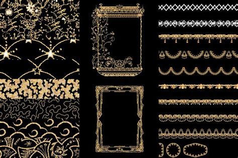 골드 프레임과 브러쉬sut 세트 픽셀플러스