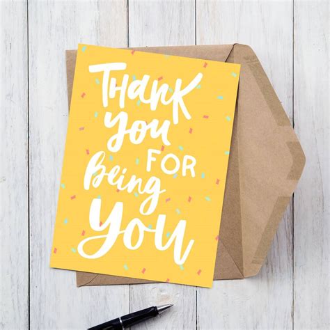 Thank You For Being You Greetings Card By Alaina Creates
