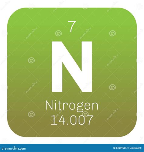 Nitrogen Chemical Element Vector Illustration 83099586