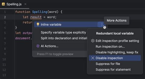 Disabling And Enabling Inspections Webstorm Documentation