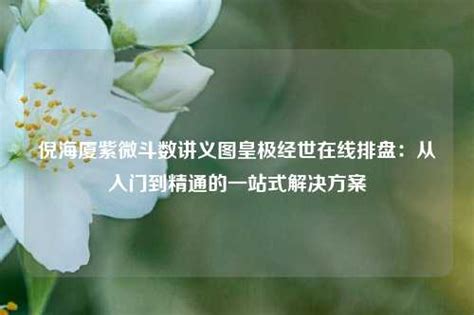 倪海厦紫微斗数讲义图皇极经世在线排盘从入门到精通的一站式解决方案 亿度命理