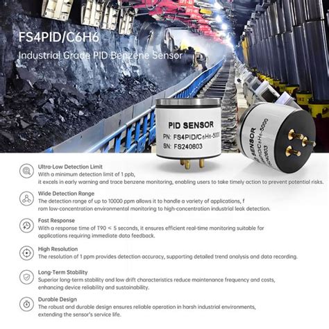 Industrial Grade Pid Benzene Sensor Fs4pid C6h6 Fosensor
