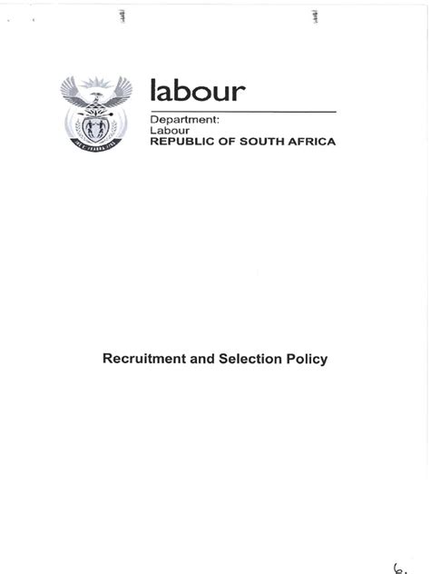 Recruitment And Selection Policy Pdf