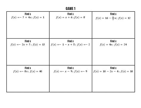 Tic Math Toelinear Functions Given Output Find Input Tpt