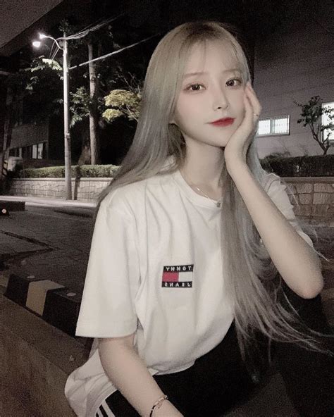 Gini On Instagram Gadis Uzzlang Rambut Putih Gaya Rambut