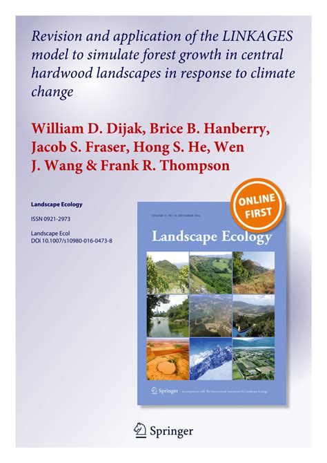 Pdf Revision And Application Of The Linkages Model To Simulate Forest
