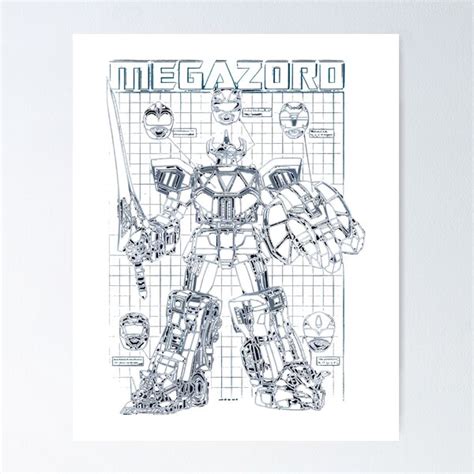 Schematic Megazord Mighty Morphin Poster For Sale By Falinaandini
