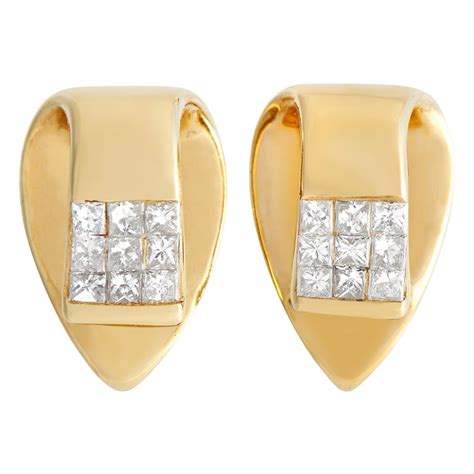 Lb Exclusive 14k Yellow Gold 025 Ct Diamond Earrings For Sale At 1stdibs