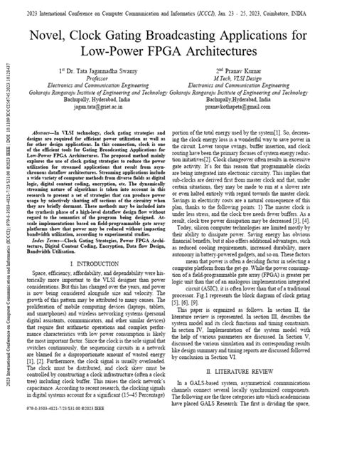 2023 Conference Novel Clock Gating Broadcasting Applications For Low Power Fpga