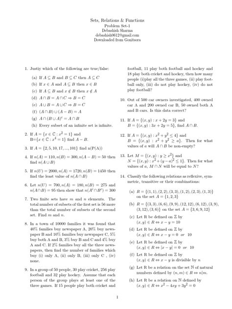 Sets And Functions Pdf Mathematical Relations Mathematical Objects