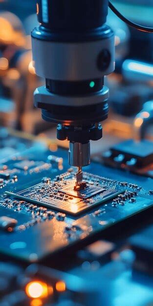 Robotic Arm Assembling A Circuit Board Premium Ai Generated Image