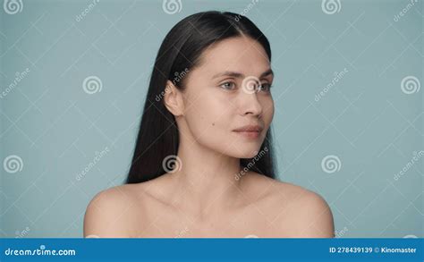 Portrait Of A Seminude Woman With Red Rose Close Up A Woman In The