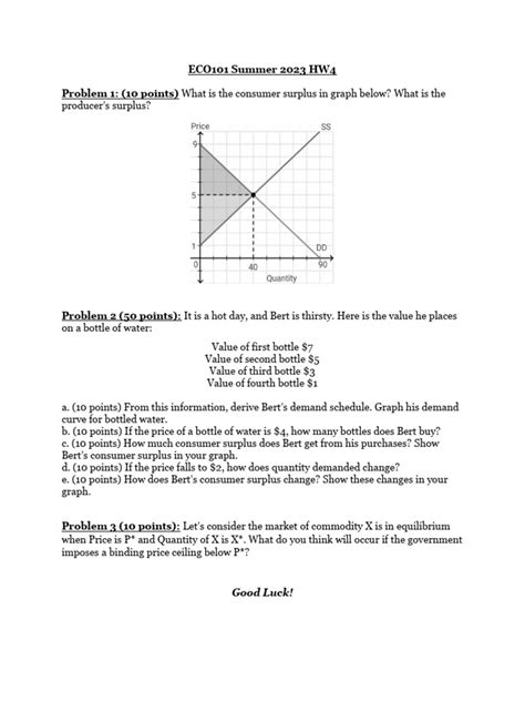 Eco101 Hw4 Cs Ps Price Control Pdf