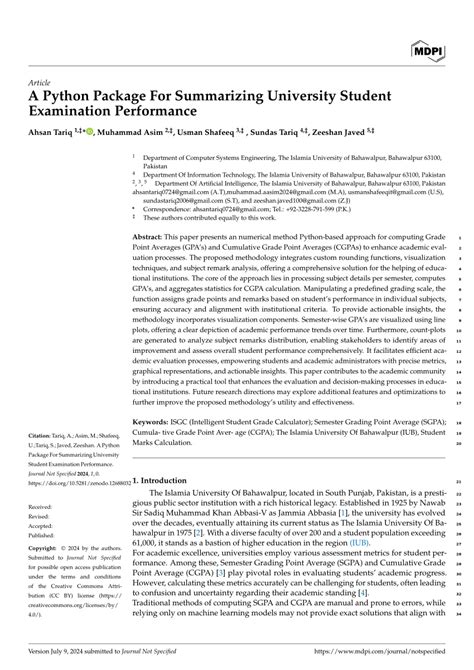 PDF A Python Package For Summarizing University Student Examination Performance