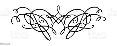 청첩장 및 기타 디자인을위한 모노그램 또는 분배기로 장식을 번성하십시오 손으로 그린 그림은 흰색 배경에서 고립되어 번성합니다 벡터 일러스트 레이 션 검은색에 대한 스톡 벡터