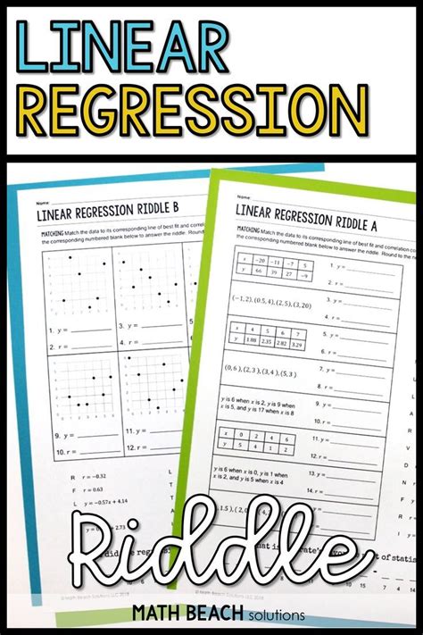 Least Squares Regression Line Worksheet