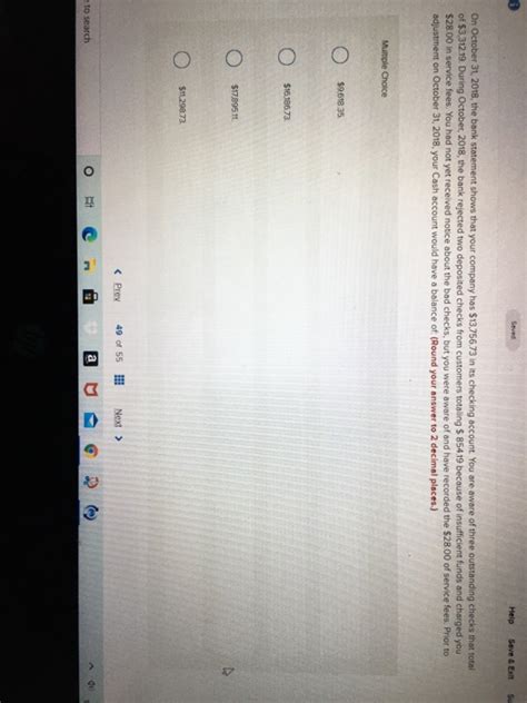 Solved Seved Help Save Exit Su On October 31 2018 The Chegg Com