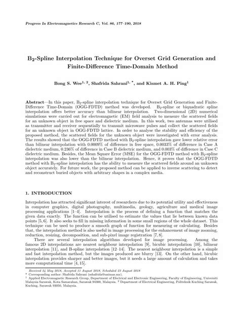 Pdf B Spline Interpolation Technique For Overset Grid Generation And … · 2018 08 23 · 178 Wee