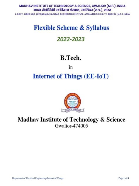I Sem Syllabus Ee Iot 2022 23 Pdf Internet Of Things Computer Network
