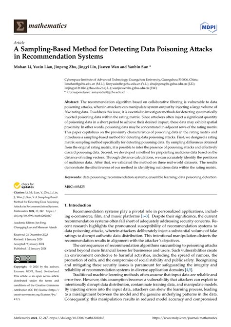 pdf a sampling based method for detecting data poisoning attacks in