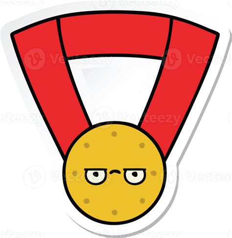 Sticker Of A Cute Cartoon Gold Medal 45042866 Png