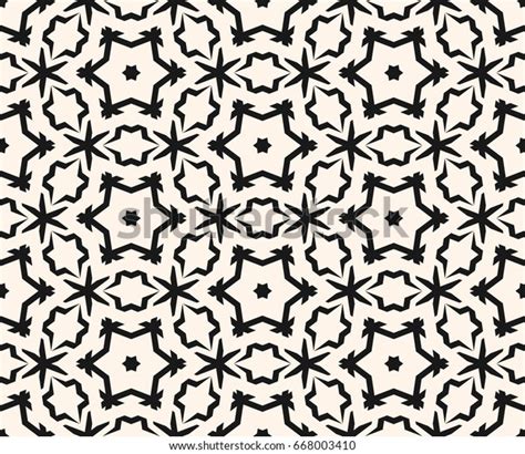 Vector Ornamental Seamless Pattern Abstract Monochrome Stock Vector Royalty Free 668003410