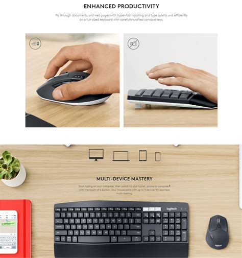 Logitech Mk850 Multi Device Performance 2 4ghz Wireless Keyboard And Mouse Combo Bluetooth