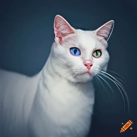White Cat With Heterochromia Cute On Craiyon