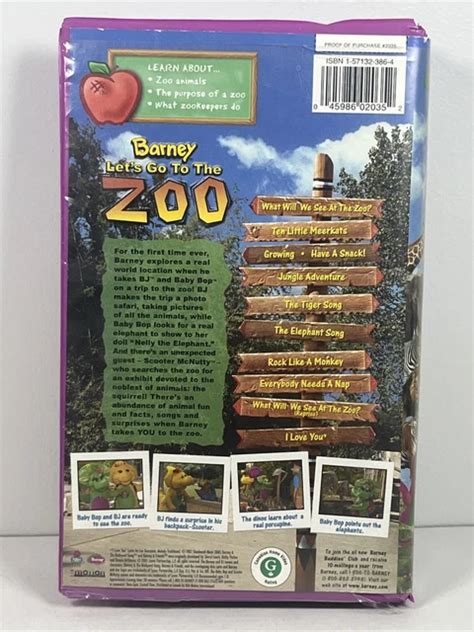 Barney Lets Go To The Zoo Vhs 2001 1299 Picclick Ca