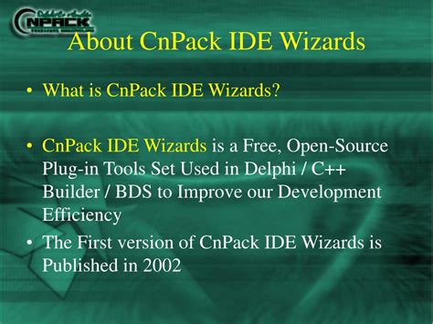 Ppt Cnpack Ide Wizards Powerpoint Presentation Free Download Id