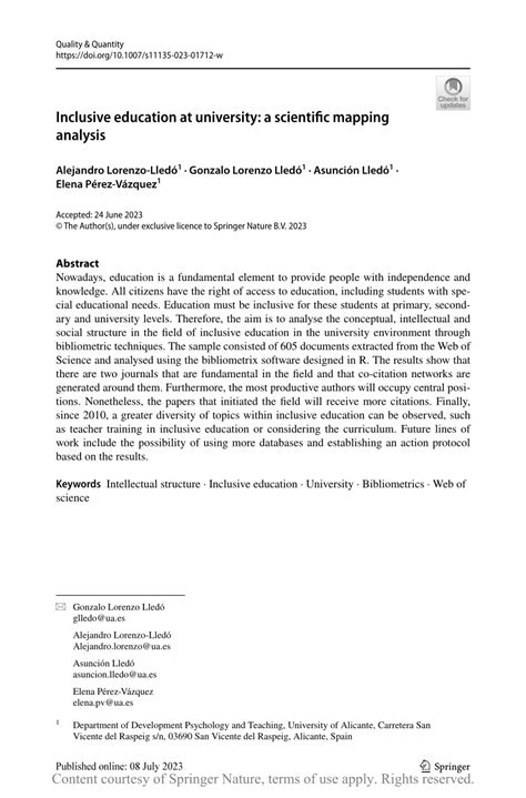 Inclusive Education At University A Scientific Mapping Analysis