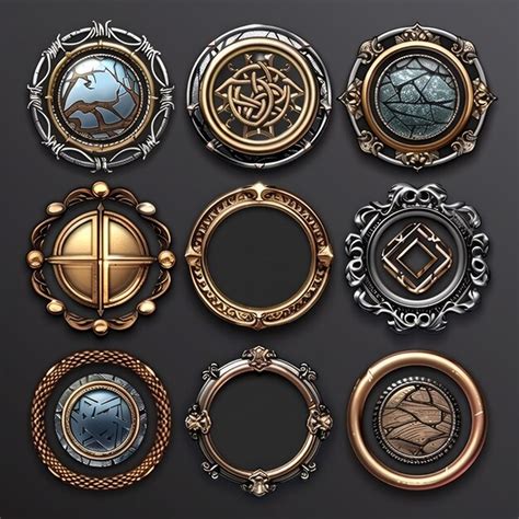 Game Round Interface Frames Cartoon Ui Circle Game Asset Items Empty