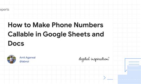 How To Make Phone Numbers Callable In Google Sheets And Docs Global