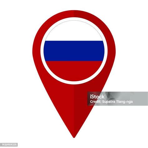 지도에 러시아 국기가 고립된 핀포인트 아이콘입니다 러시아의 국기 러시아 국기에 대한 스톡 벡터 아트 및 기타 이미지 러시아 국기 압정 지도 핀 아이콘 Istock