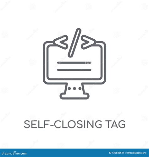 Self Closing Tag Icon Trendy Modern Flat Linear Vector Self Closing Tag Icon On White
