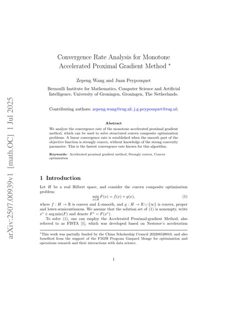 pdf convergence rate analysis for monotone accelerated proximal