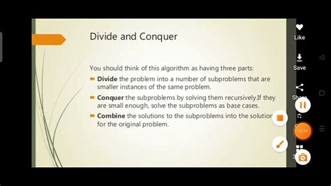 daa module ii divide and conquer technique maximum of an array merge sort youtube