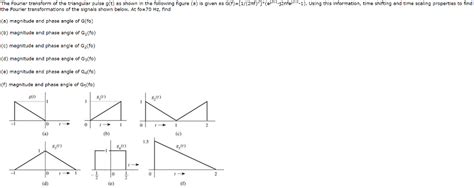 Solved The Fourier Transform Of The Triangular Pulse G T As Chegg