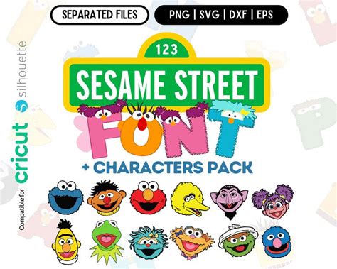 Sesamestreet Font And Characters Svg Personalized Sesamestreet Etsy